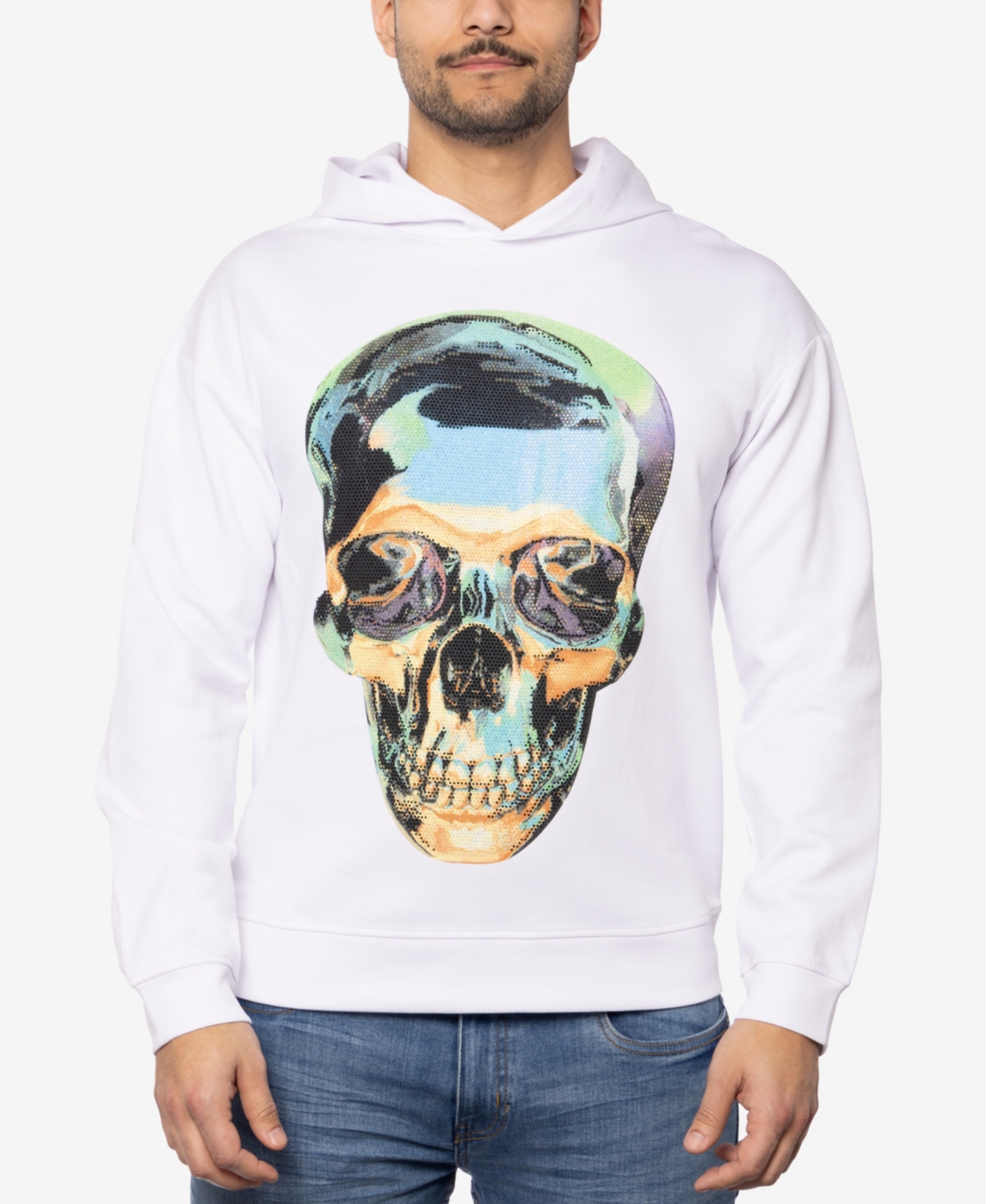 Click here for Spring + Mercer Mens Rinestone Embellished Skull P... prices