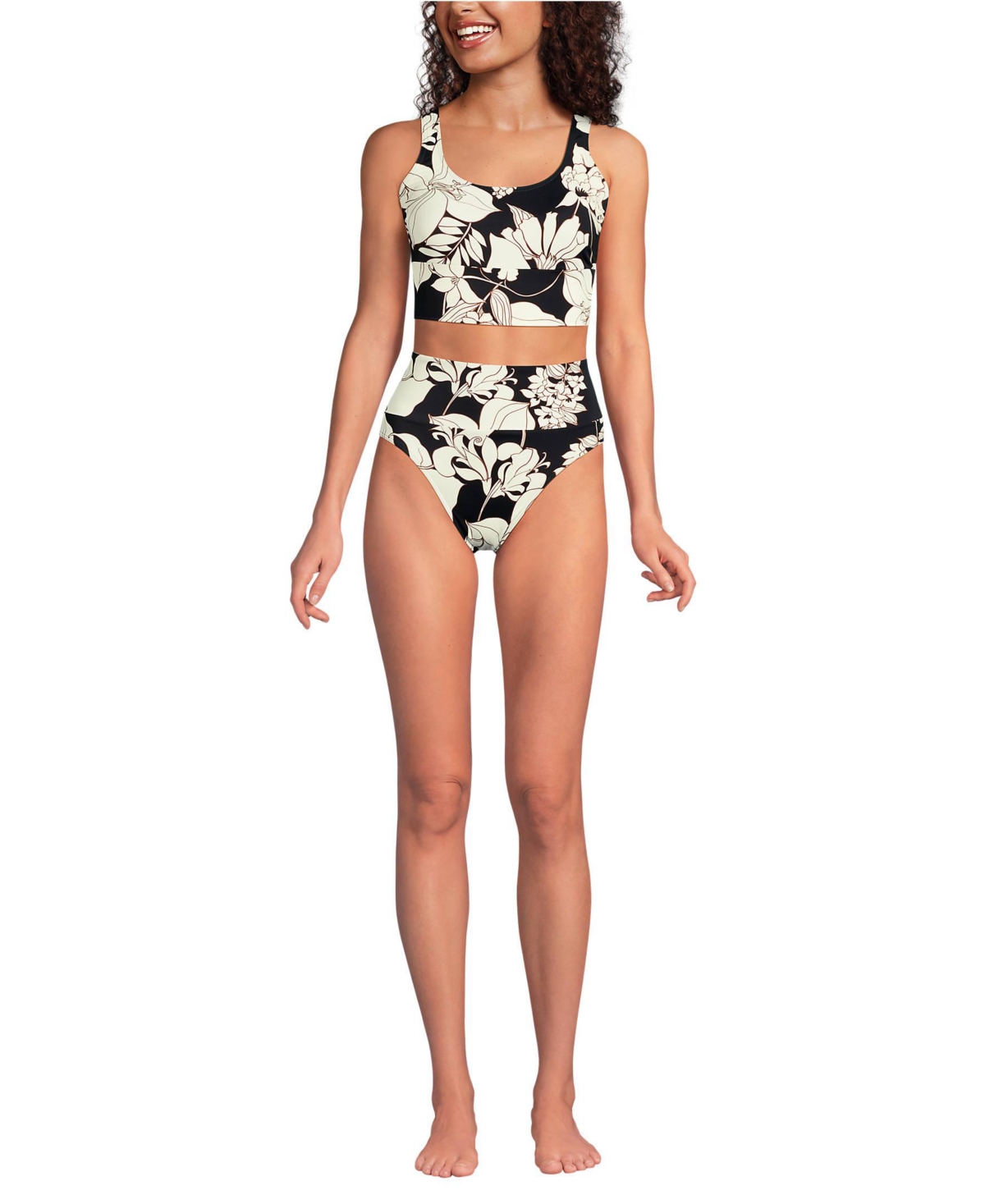 Click here for Lands End Womens Tugless Midkini Top and High Wais... prices