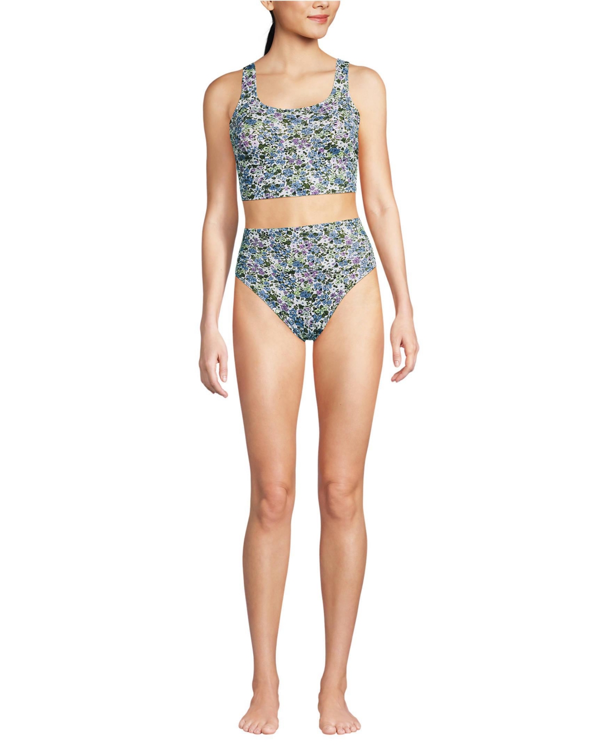 Click here for Lands End Womens Tugless Midkini Top and High Wais... prices