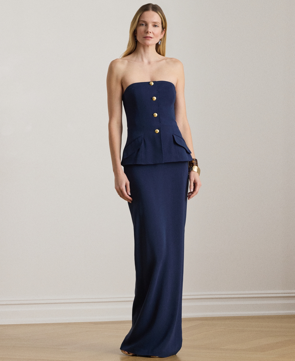 Click here for Lauren Ralph Lauren Womens Button-Trim Stretch Str... prices