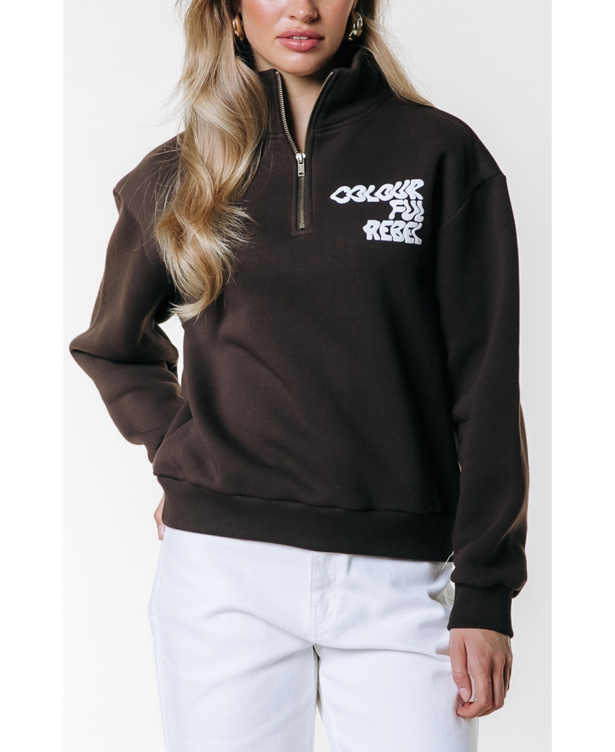 Click here for Colourful Rebel Womens Uni Logo Wave Zip Sweat - B... prices