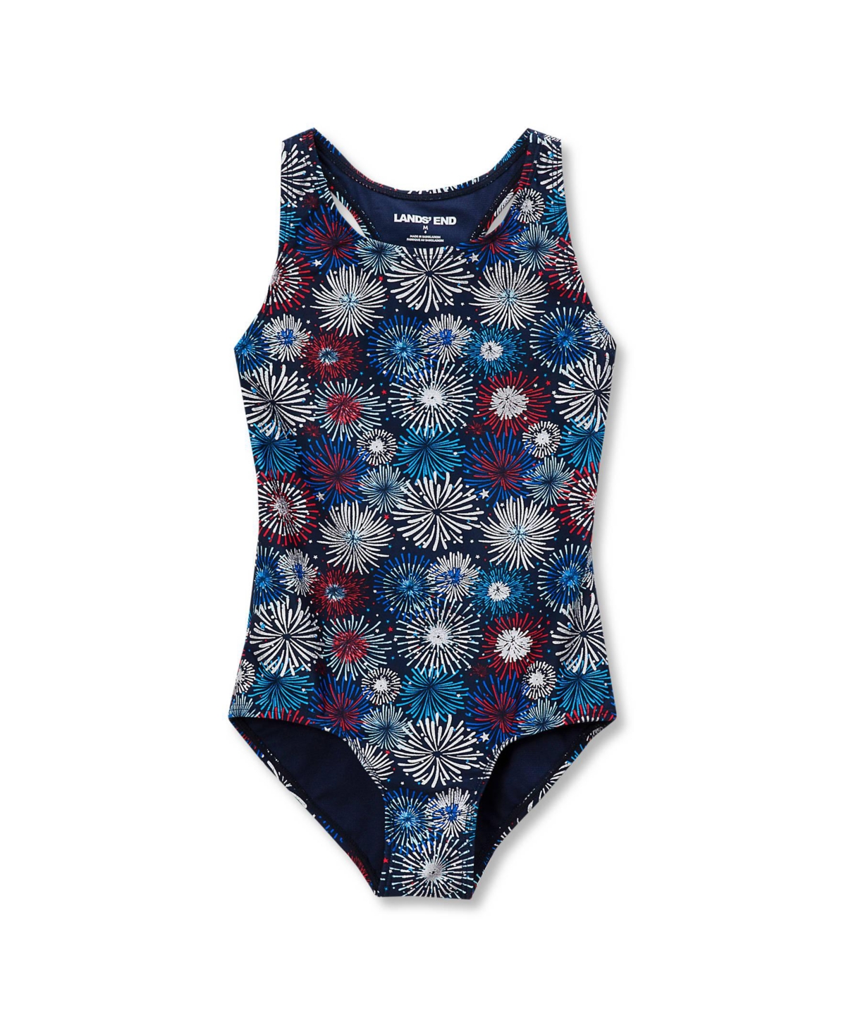 Click here for Lands End Girls Chlorine Resistant Sporty Racer Ba... prices