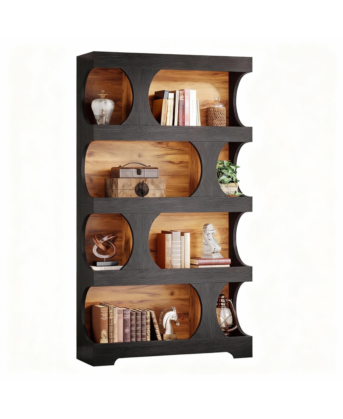 Click here for Yigii 4-Shelf Bookcase with Asymmetrical Design fo... prices