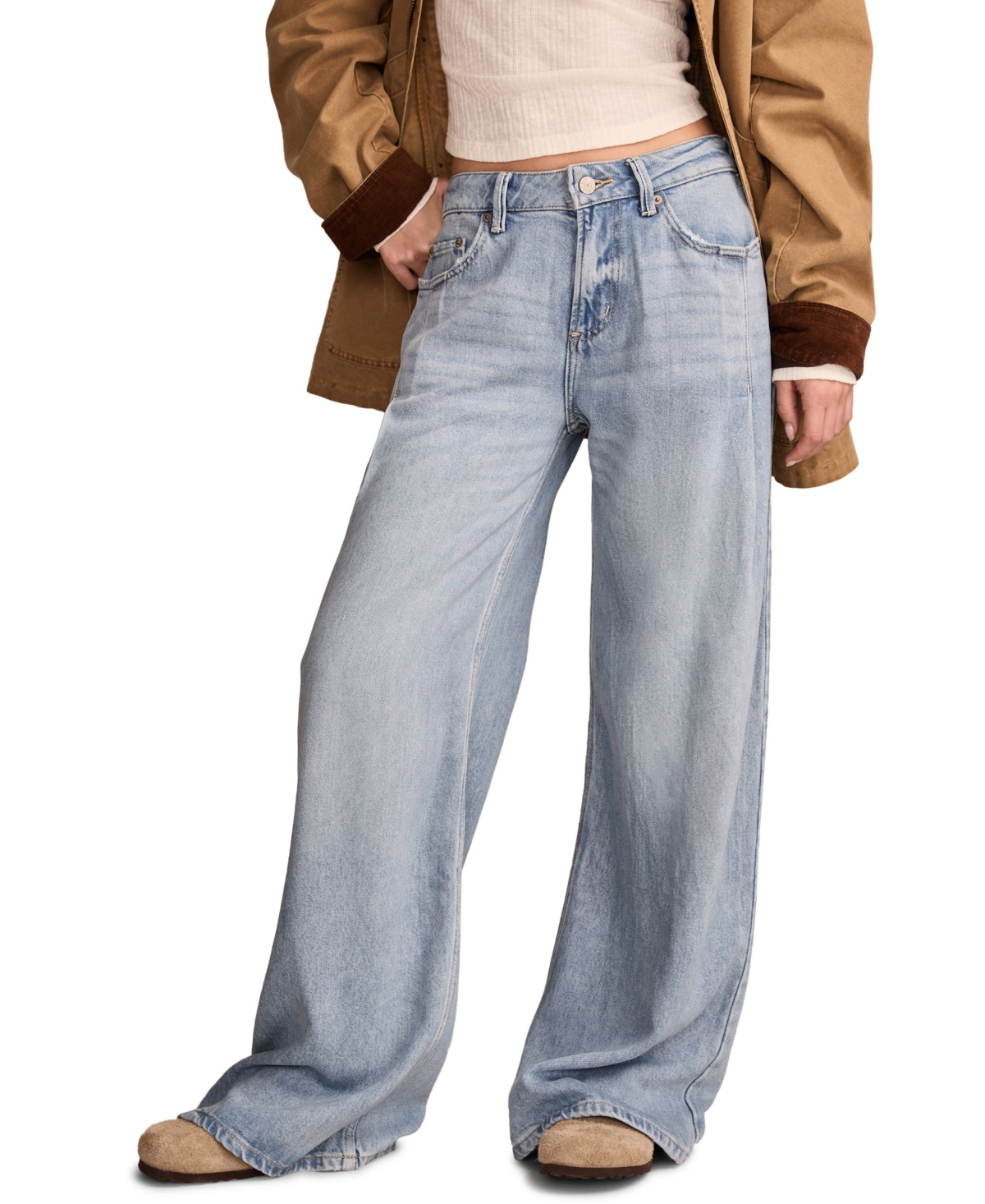 Click here for Lucky Brand Womens Wide Leg Pleated Liquid Denim L... prices