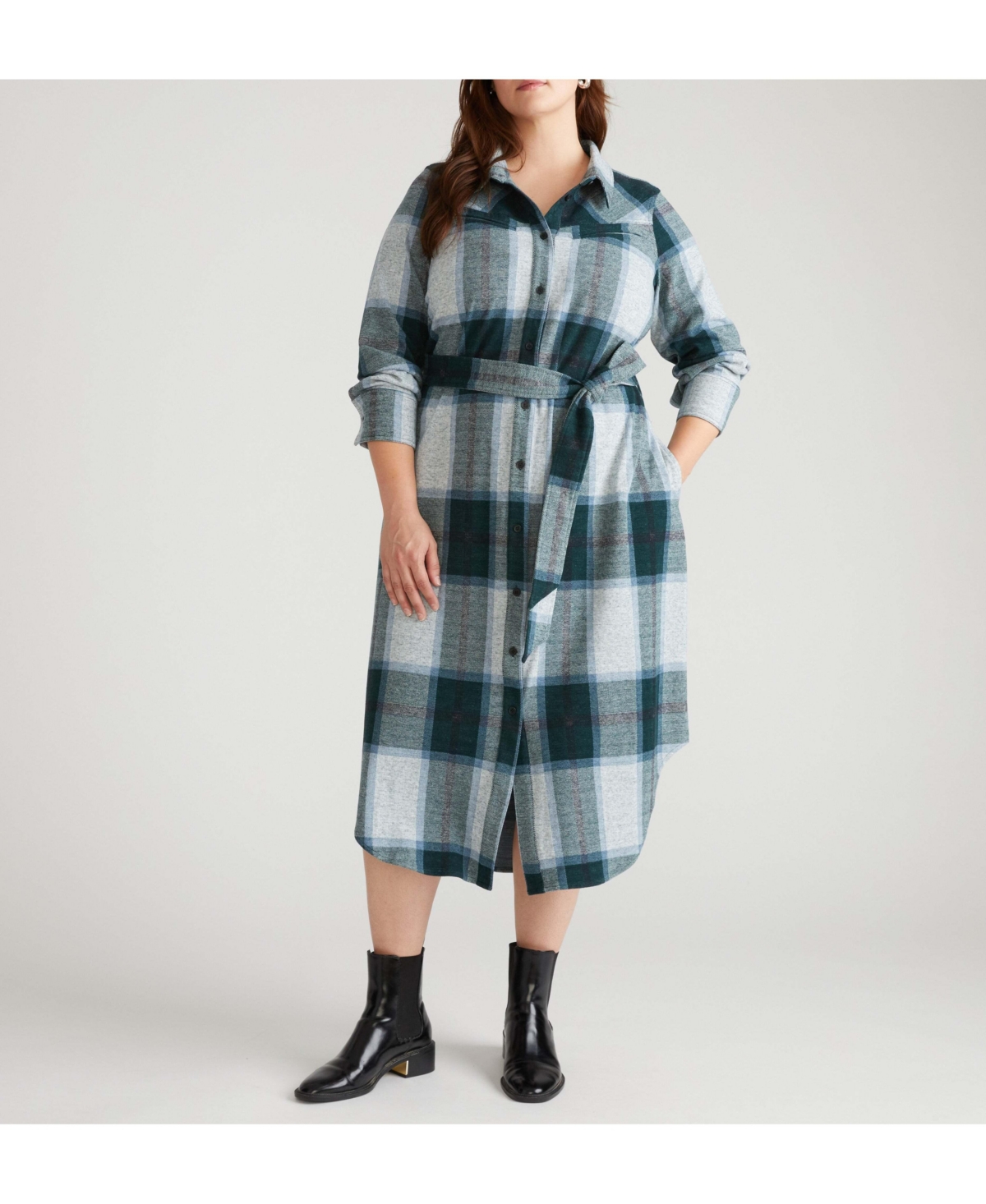 Click here for Universal Standard Plus Size Morgan Belted Stretch... prices