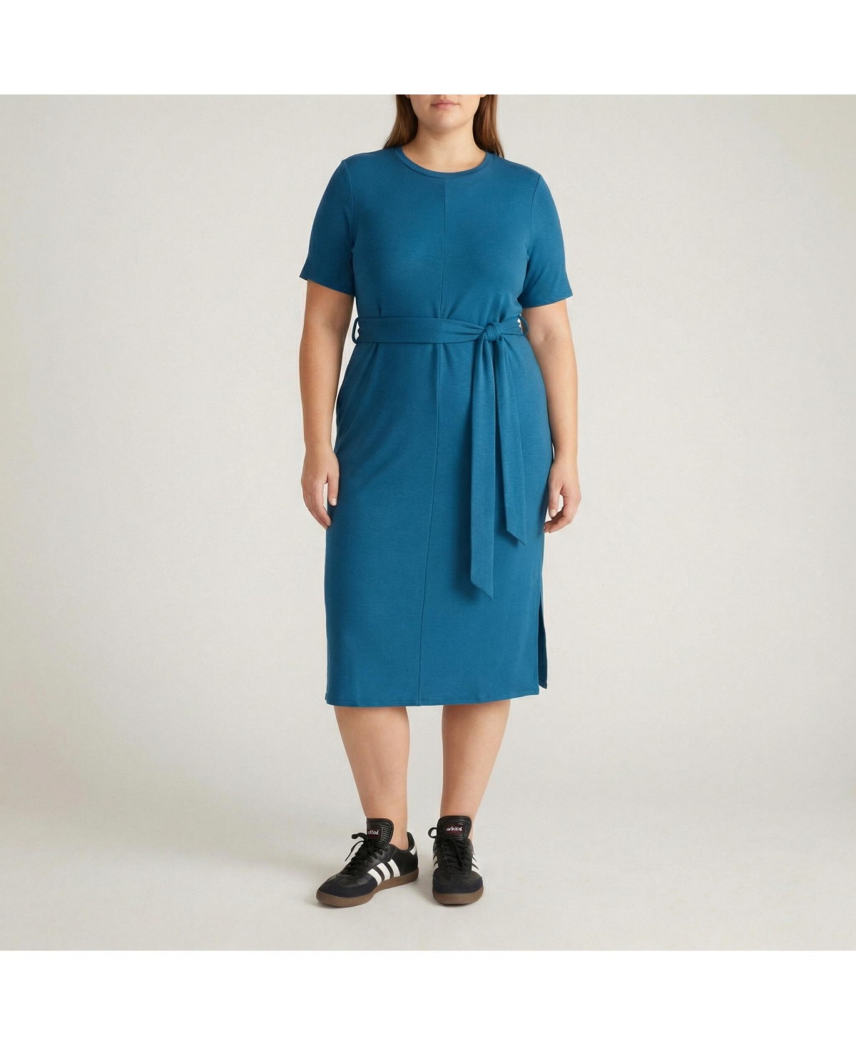 Click here for Universal Standard Plus Size TravelKnit Belted Dre... prices