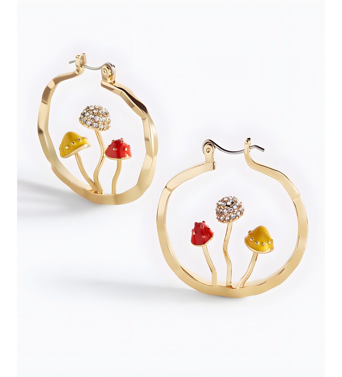 Click here for Mint & Lily Boho Mushroom Hoop Earrings - Gold-ton... prices