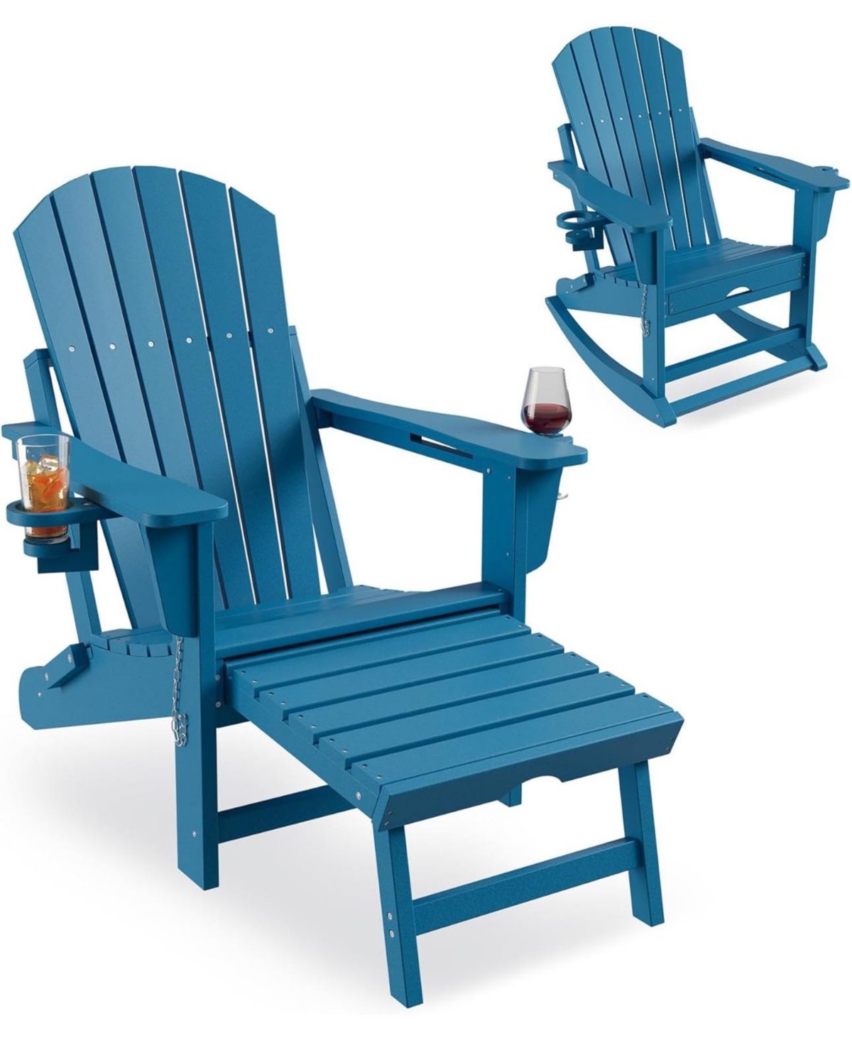 Click here for 4-in-1 Folding Adirondack Rocker - Ottoman & Cup H... prices