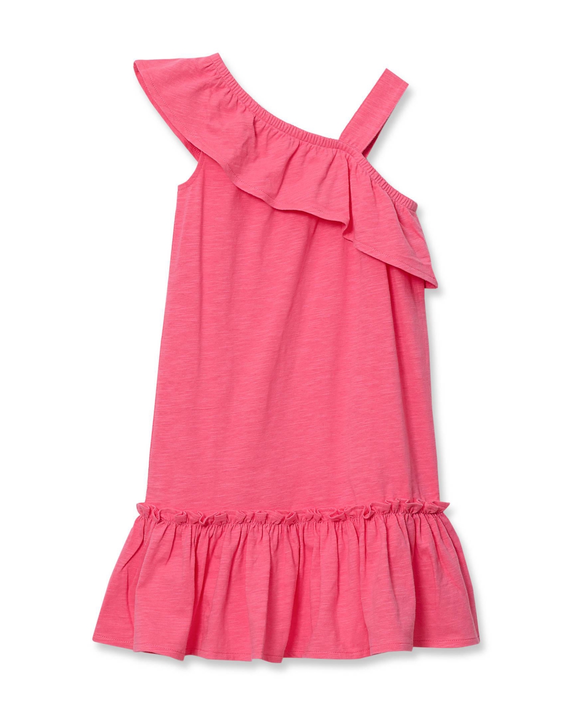 Click here for Lands End Girls Ruffle Asymmetrical Dress - Pink l... prices