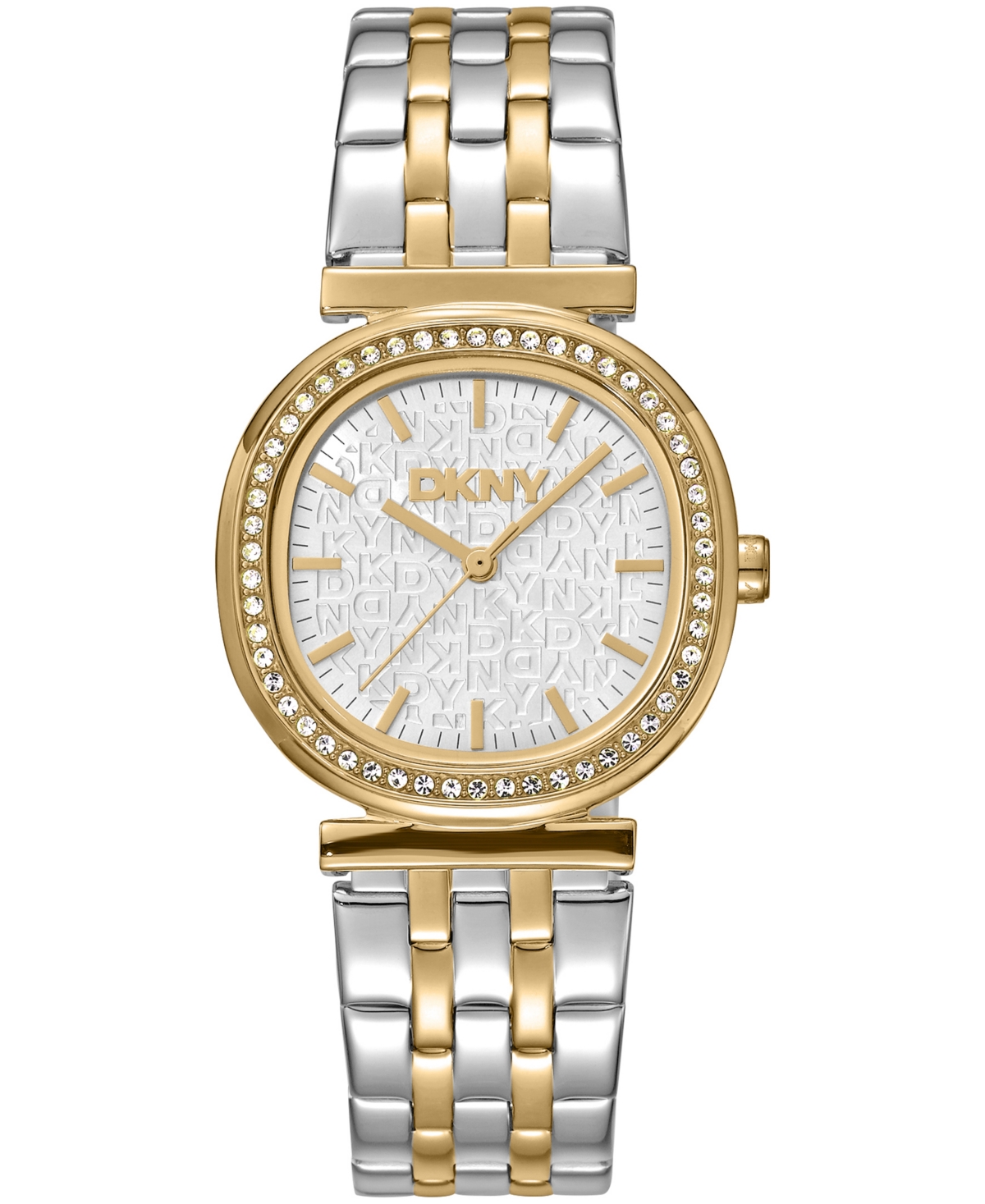 Click here for Dkny Womens Silver Crystal Bezel Two-Tone Gold Sta... prices