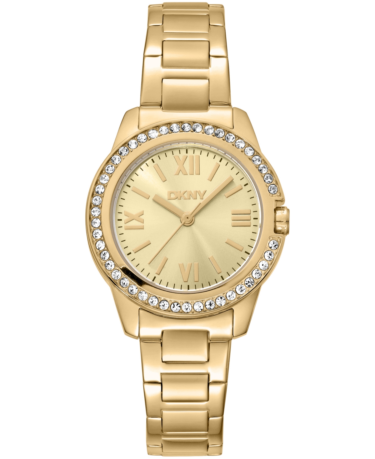 Click here for Dkny Womens Champagne Dial Crystal Bezel Gold-Tone... prices