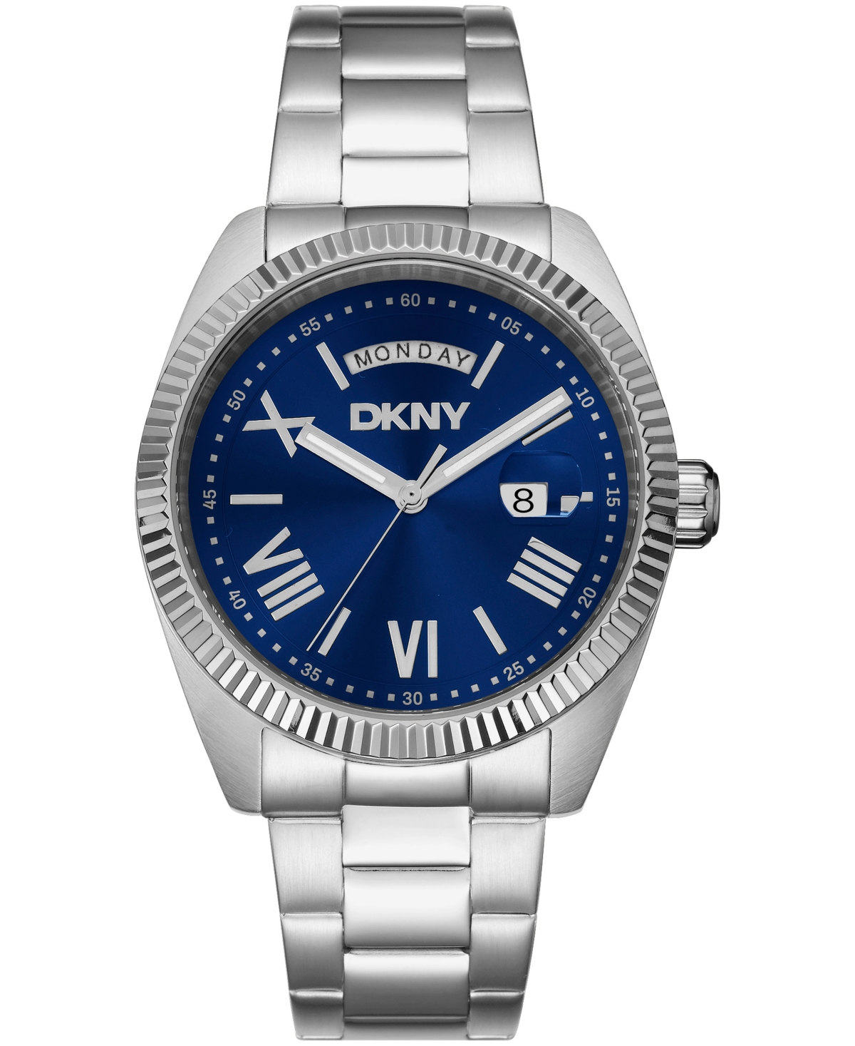 Click here for Dkny Mens Day Date Blue Dial Stainless Steel Brace... prices