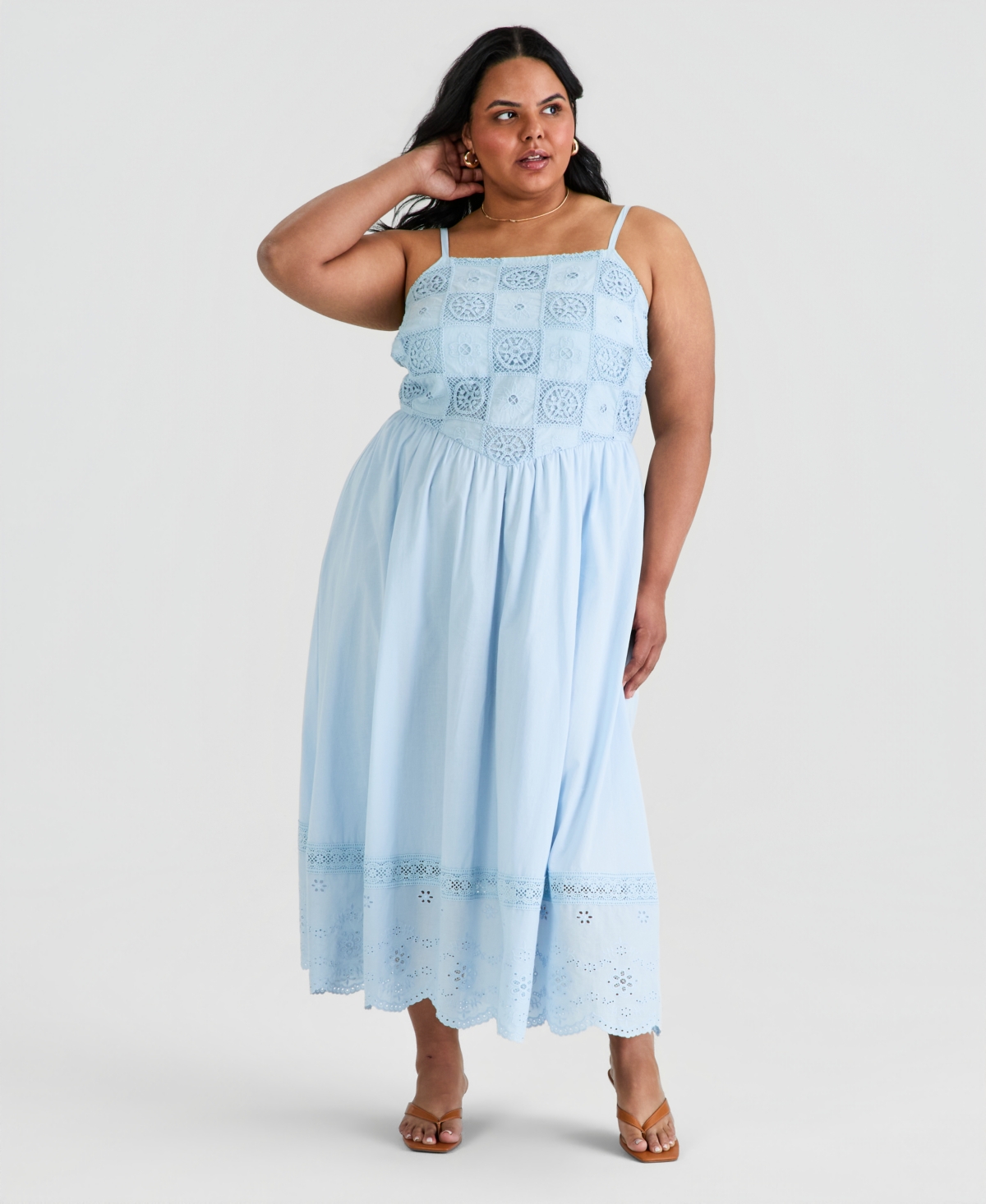 Click here for And Now This Trendy Plus Size Patchwork Top Maxi D... prices