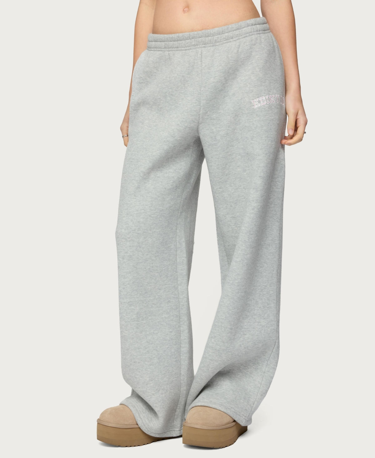 Click here for Edikted Womens Lover Wide Leg Sweatpants - Gray-me... prices