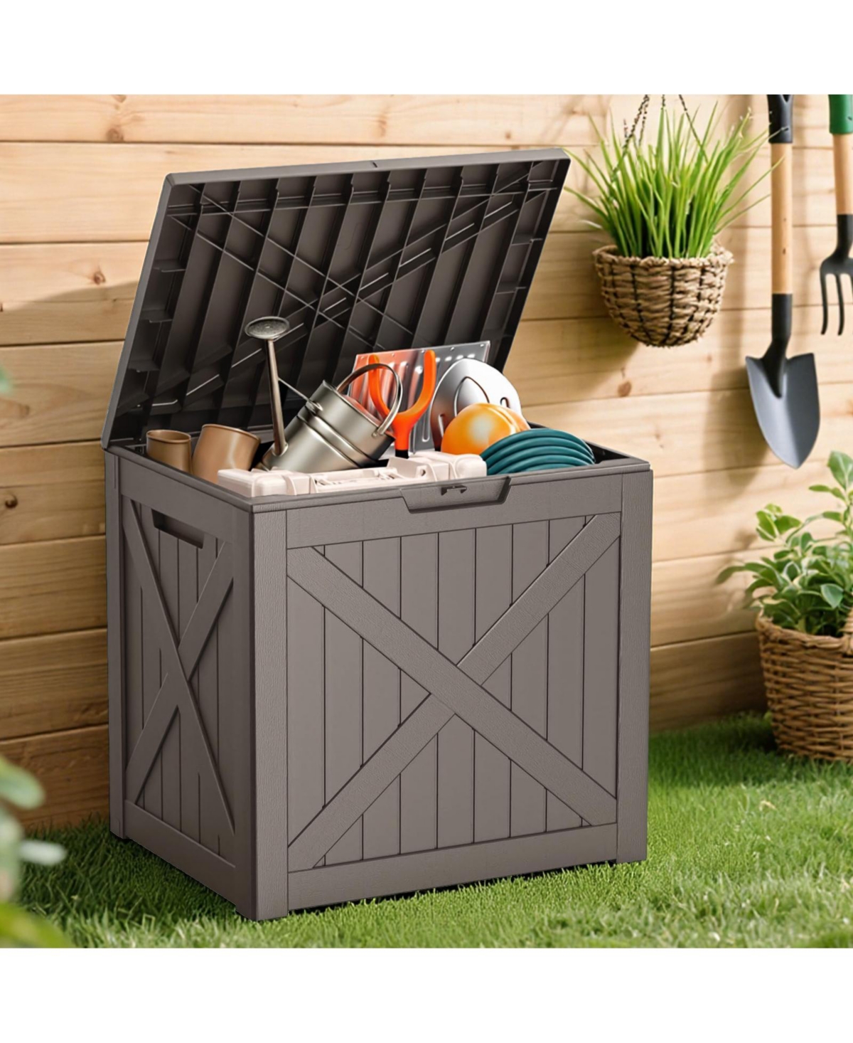 Click here for Cesicia 32 Gallon Deck Box - Waterproof Resin Indo... prices