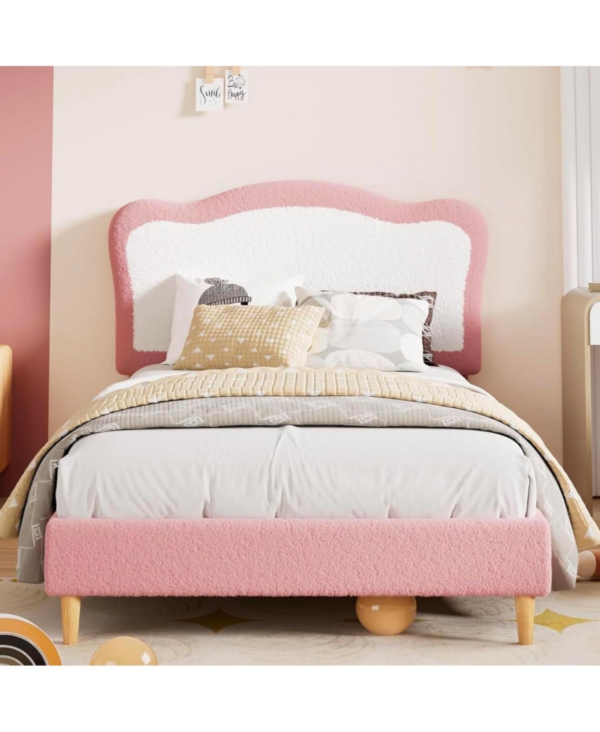 Click here for gaomon Bed Frame for Kids  Boucle Upholstered Plat... prices