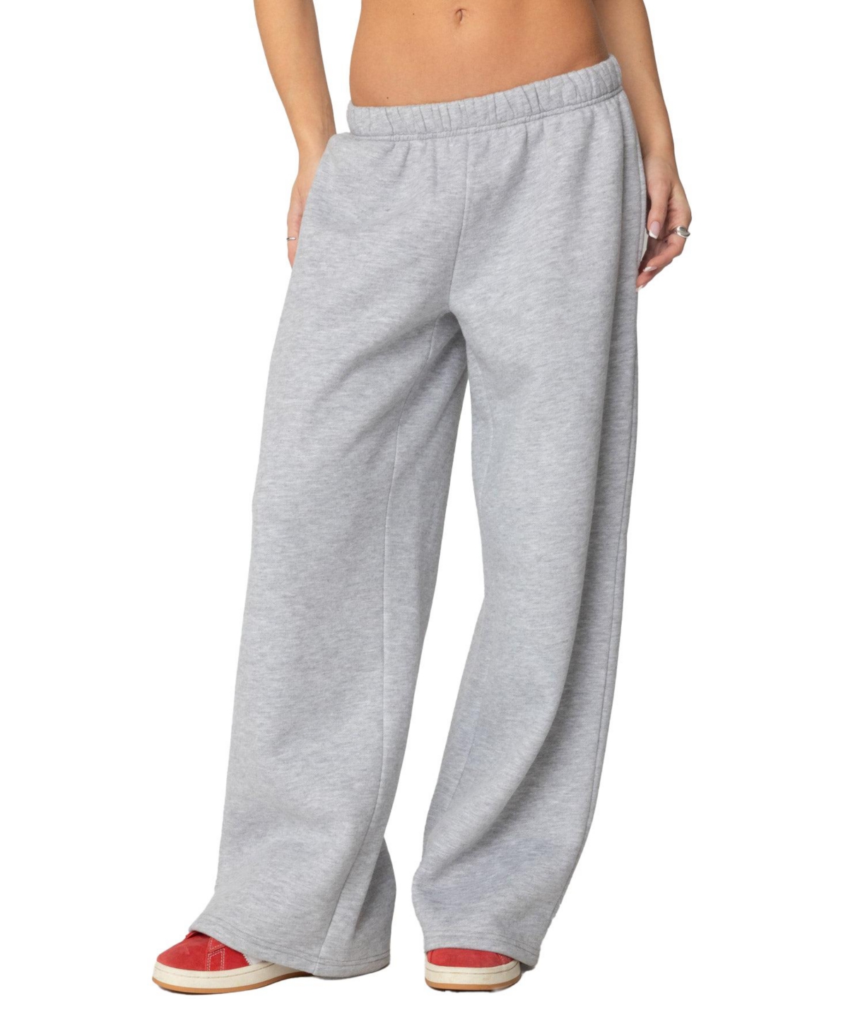 Click here for Edikted Womens Boys Cry Wide Leg Sweatpants - Gray... prices