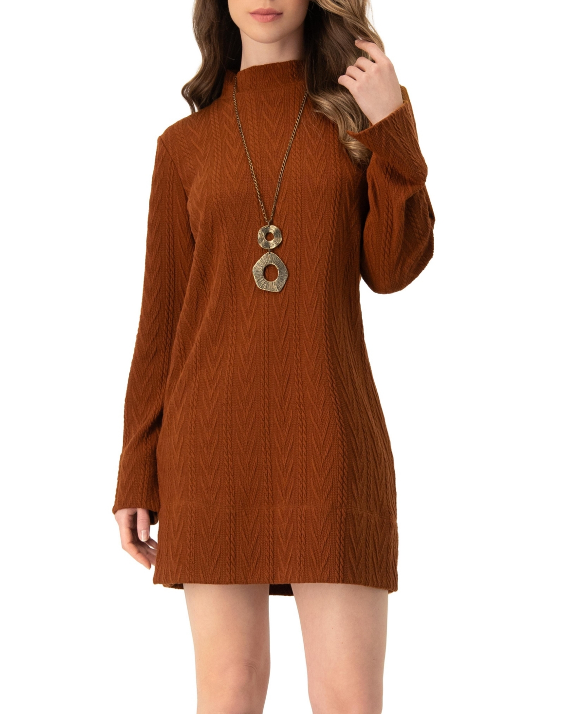 Click here for Ivonne Womens Knitted Short Dress With Necklace -... prices