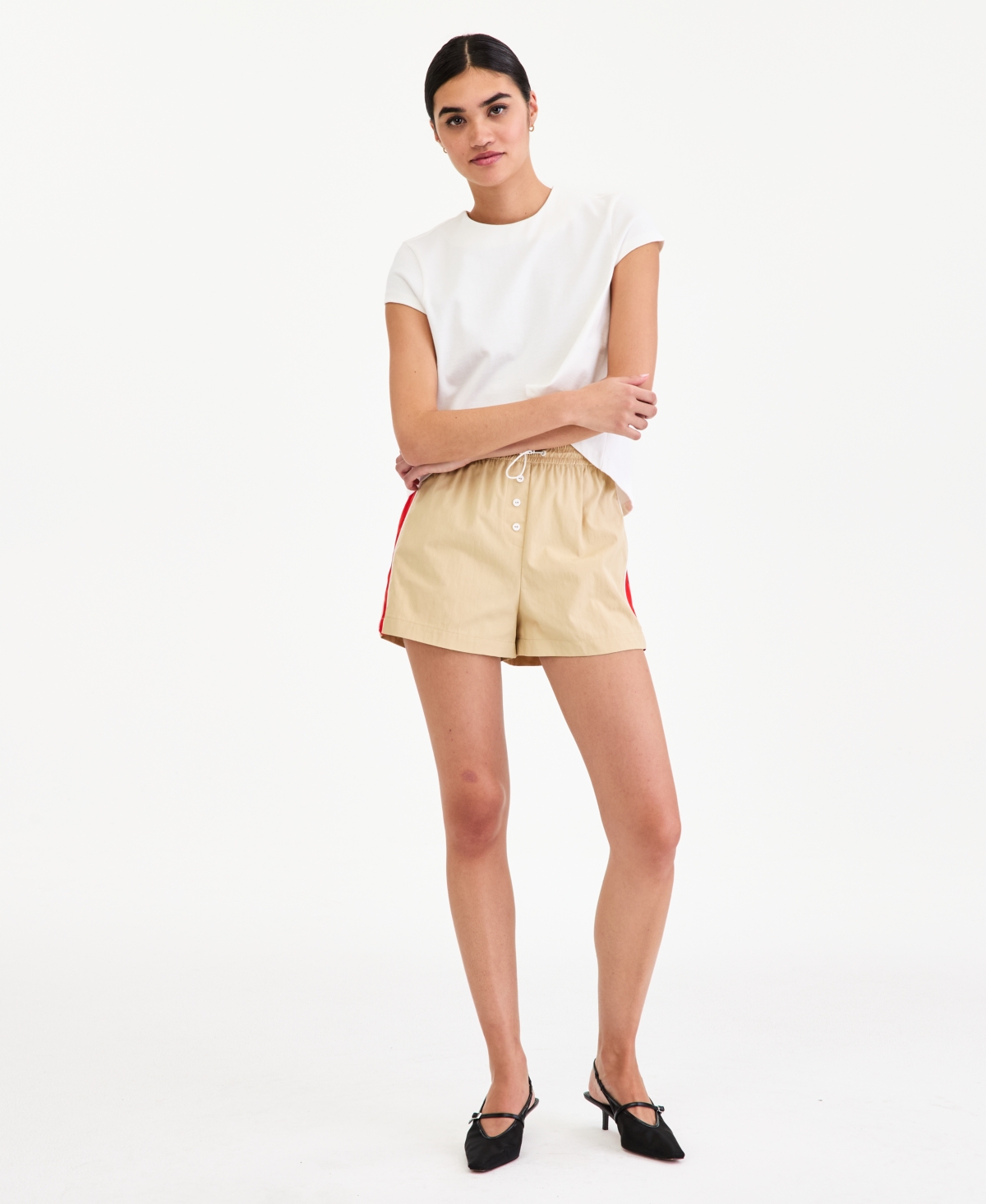 Click here for Bar Iii Womens Side-Striped Track Shorts  Macys Ex... prices
