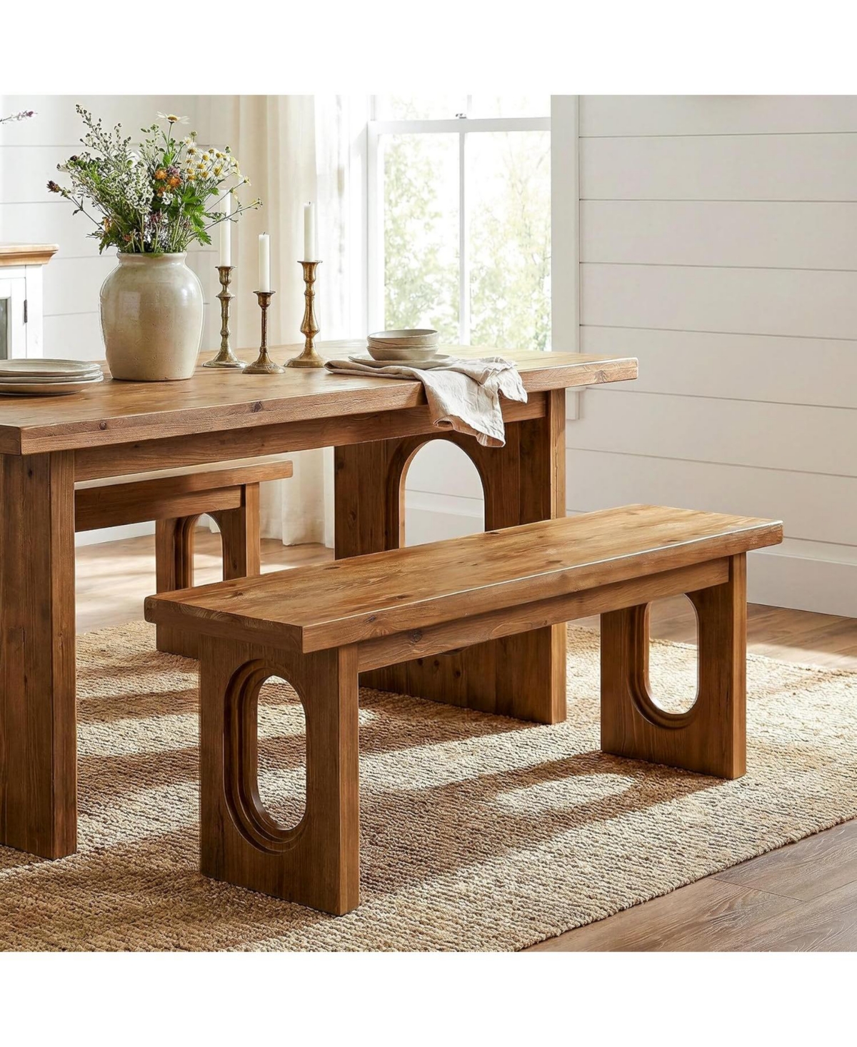 Click here for Tribesigns Solid Wood Dining Bench  43.3" Far... prices