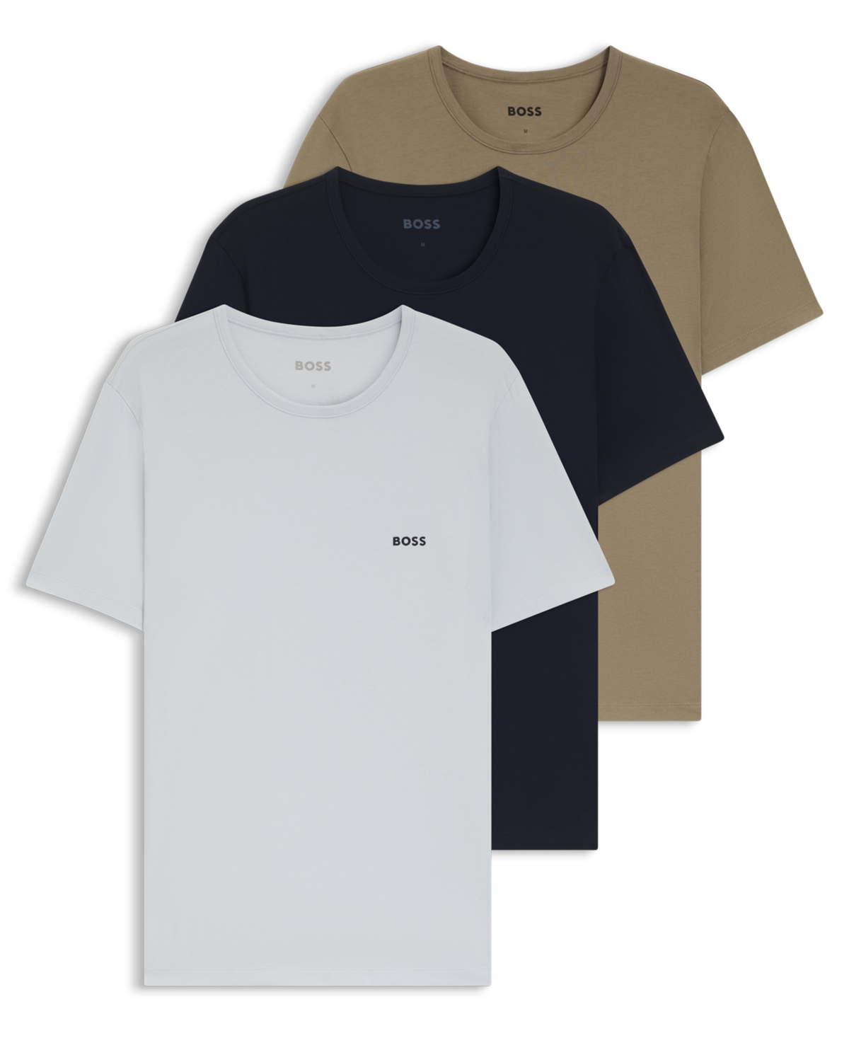 Click here for Hugo Boss Mens Classic T-Shirt  3-Pack - Navy/Oliv... prices