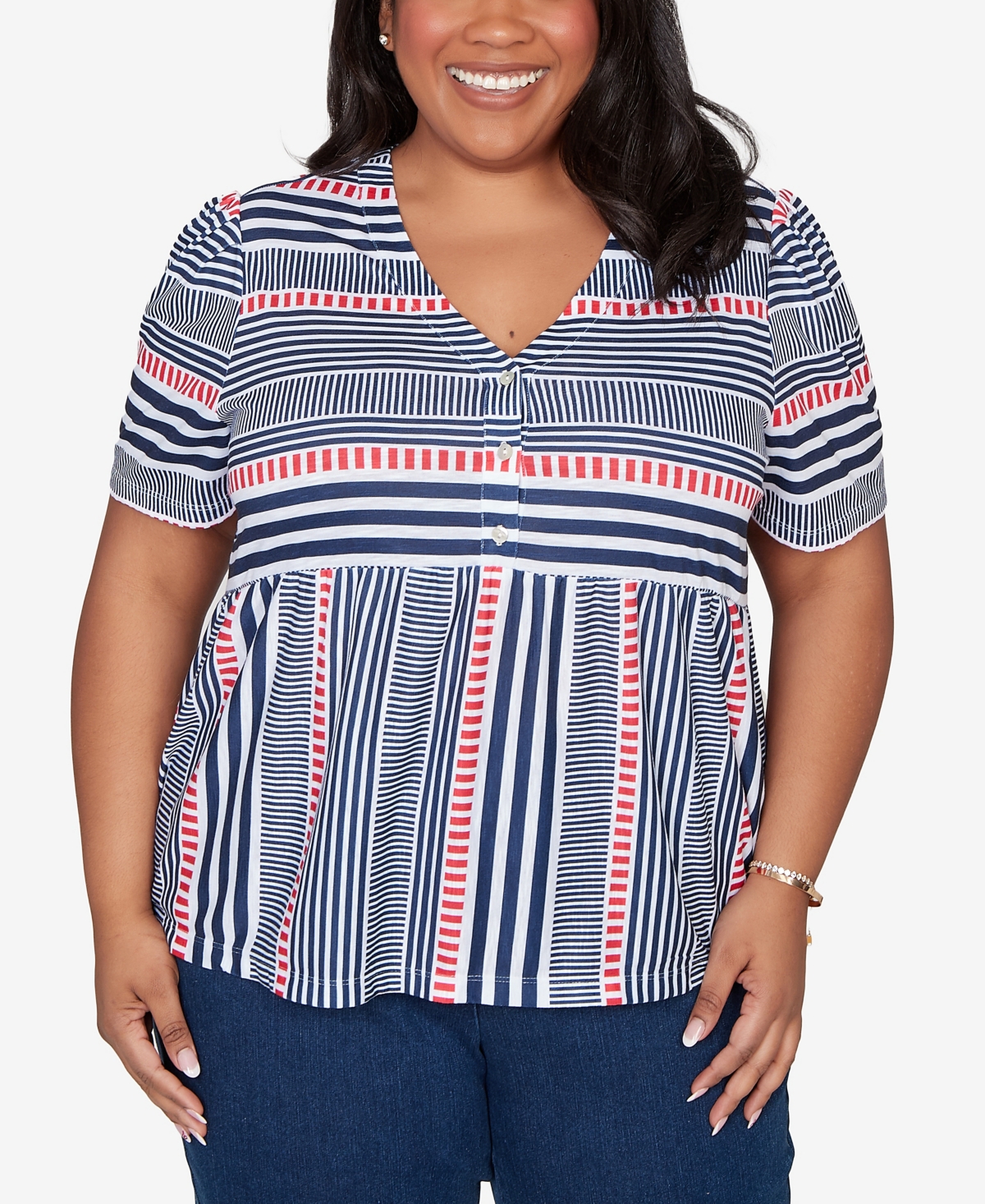 Click here for Alfred Dunner Plus Size Port Side Spliced Mixed St... prices