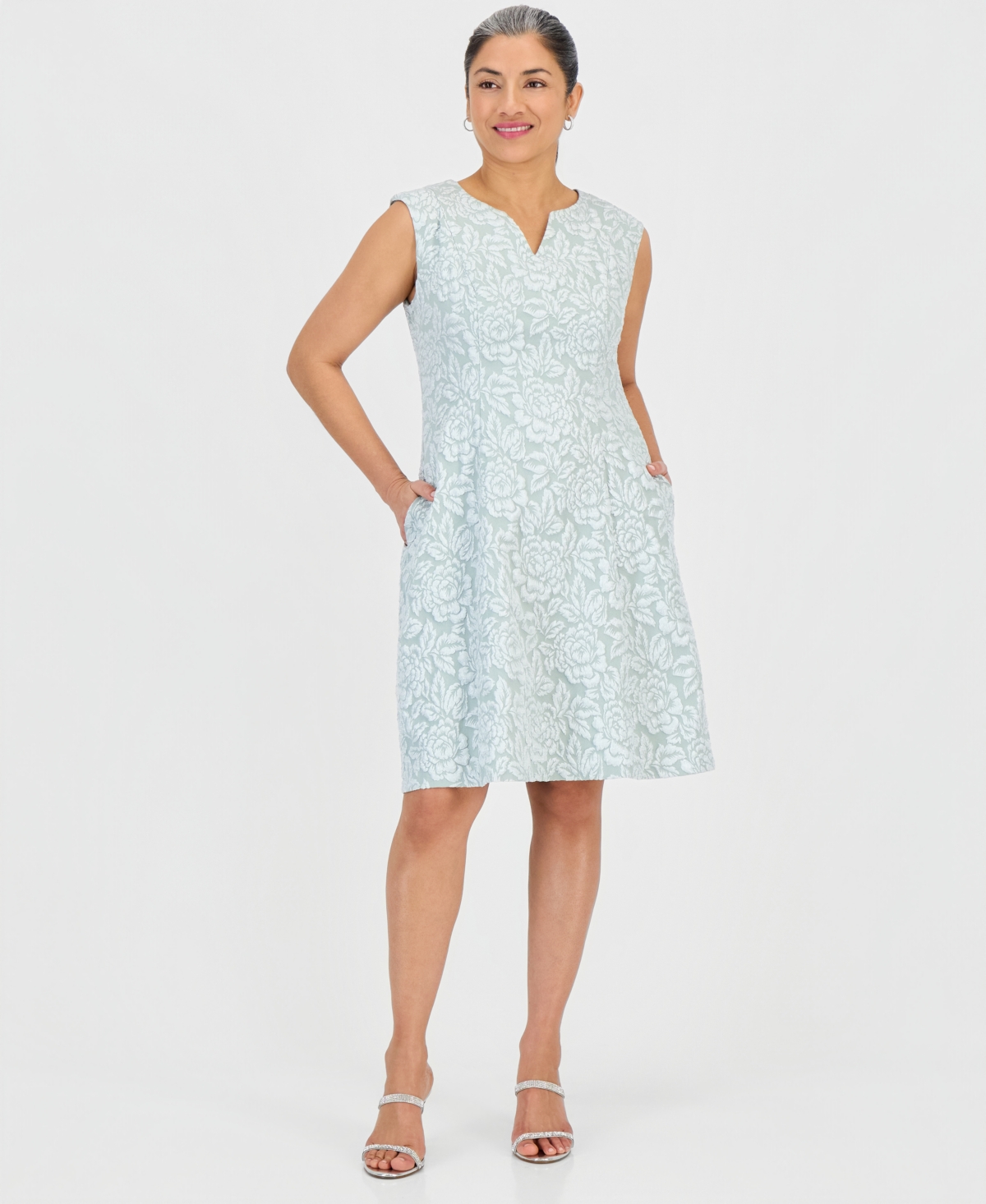 Click here for Connected Petite Notch-Neck Sleeveless Sheath Dres... prices