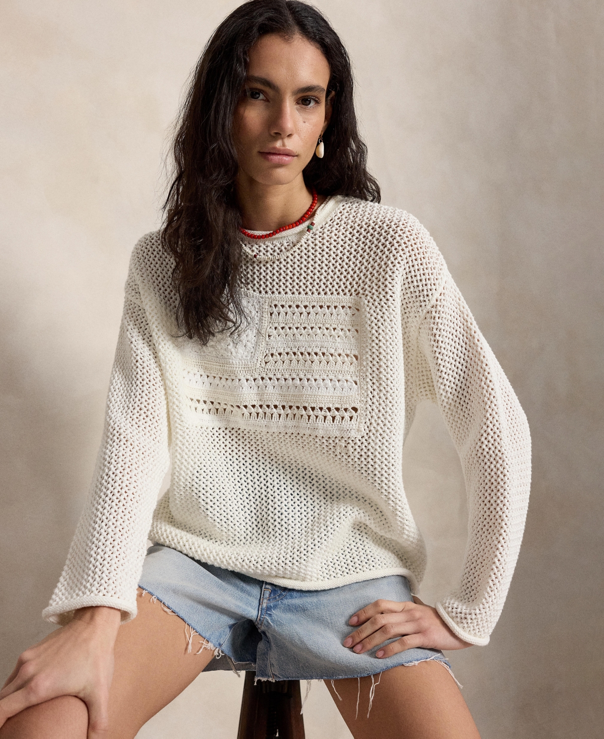 Click here for Polo Ralph Lauren Womens Rolled Crewneck Long-Slee... prices