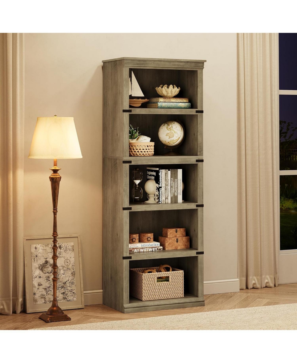Click here for gaomon 5-Tier Farmhouse Bookcase – Wooden B... prices