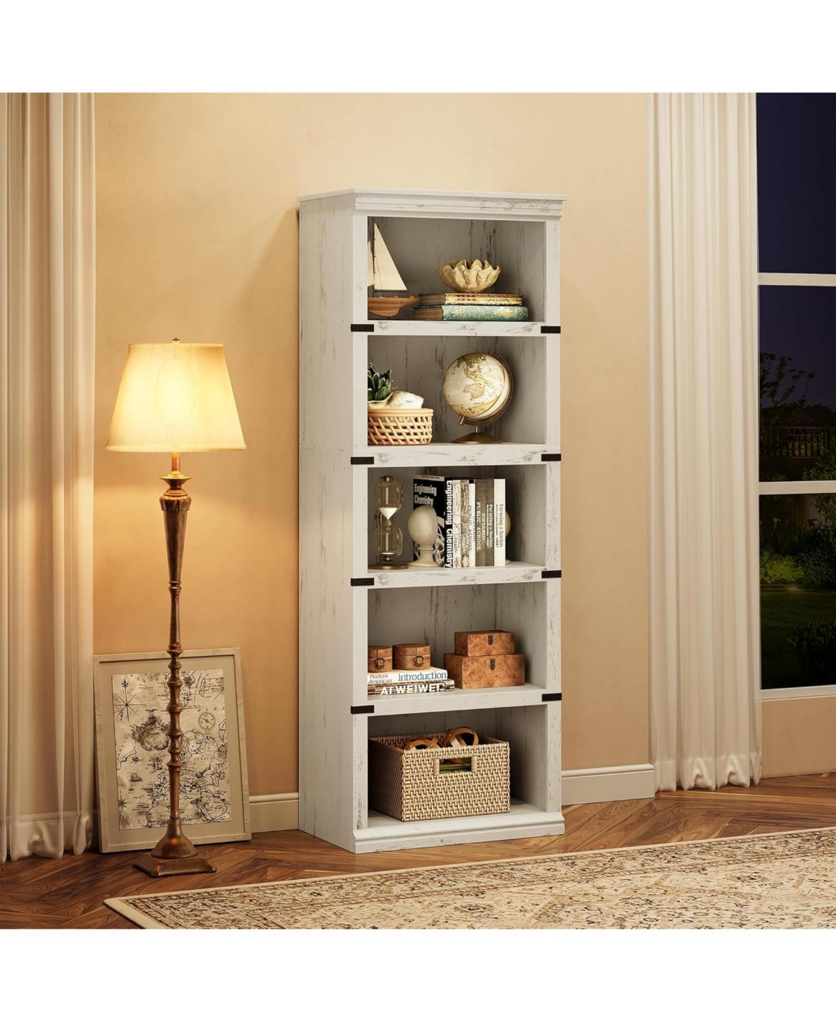 Click here for gaomon 5-Tier Farmhouse Bookcase – Wooden B... prices