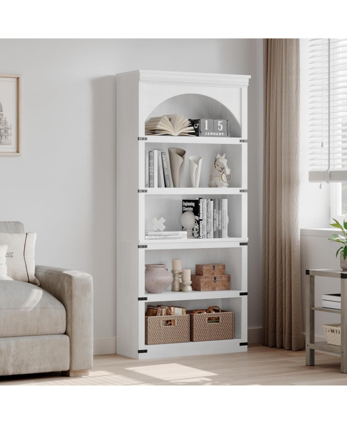 Click here for gaomon 68.7" Tall Arched Bookcase – 5-... prices