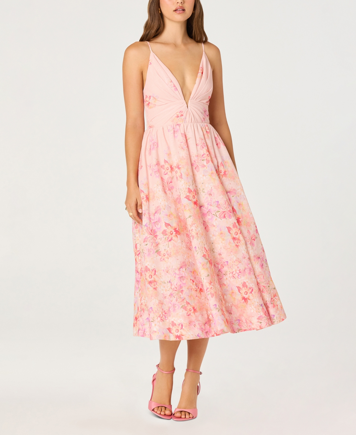 Click here for Astr the Label Womens Janna V-Neck Sleeveless Dres... prices