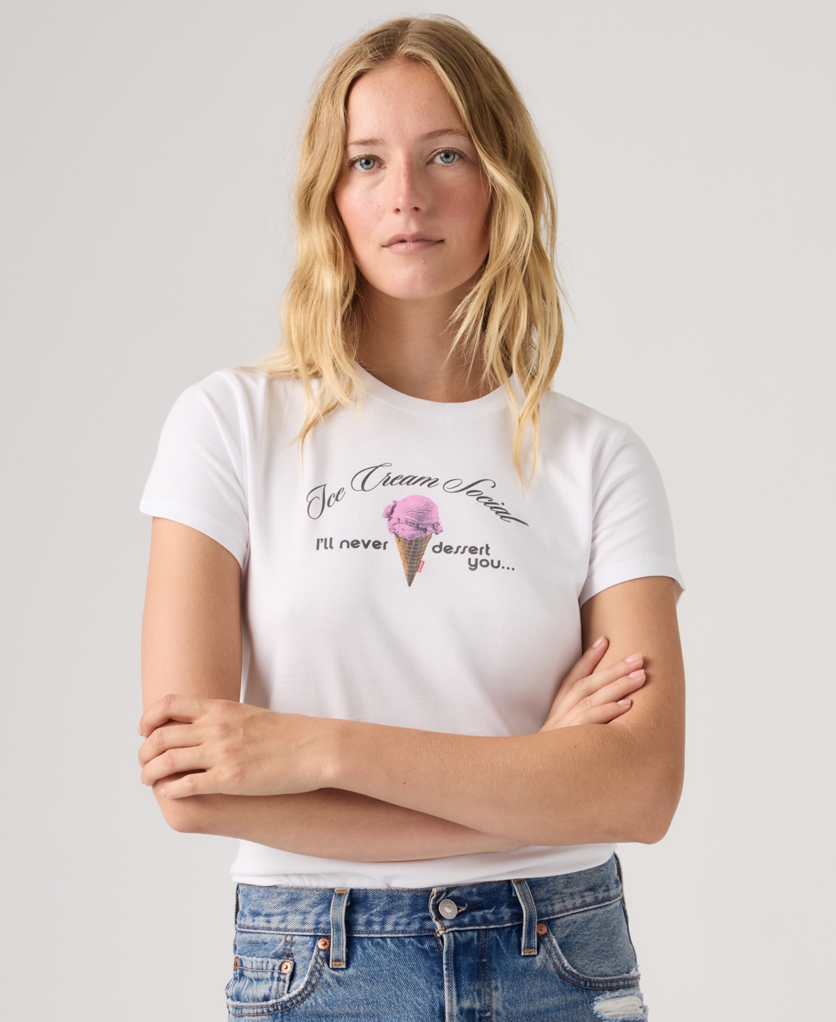 Click here for Levis Womens The Perfect Crewneck Cotton T-Shirt -... prices