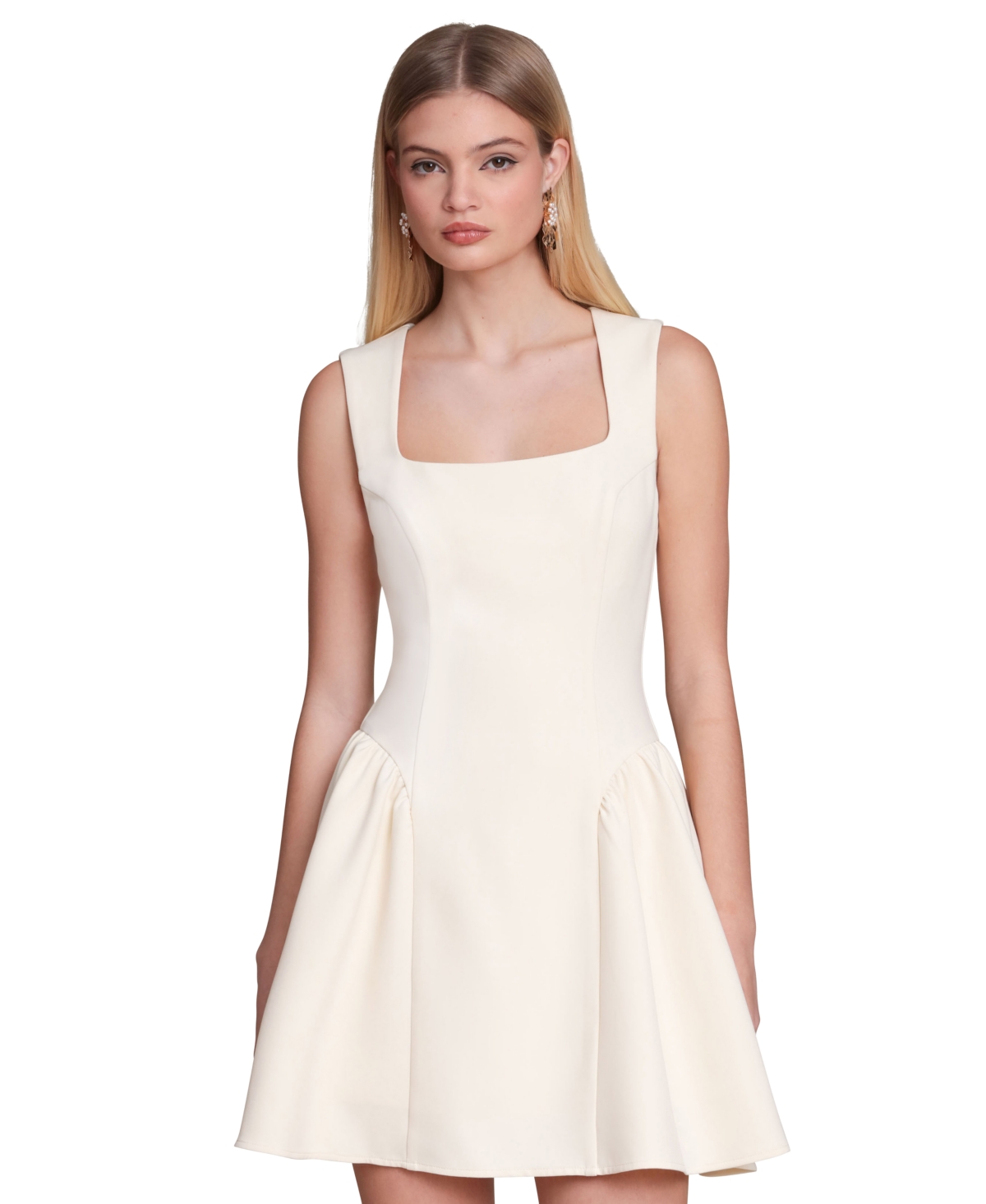 Click here for Avec Les Filles Womens Hip Flounce Mini Dress - Bu... prices