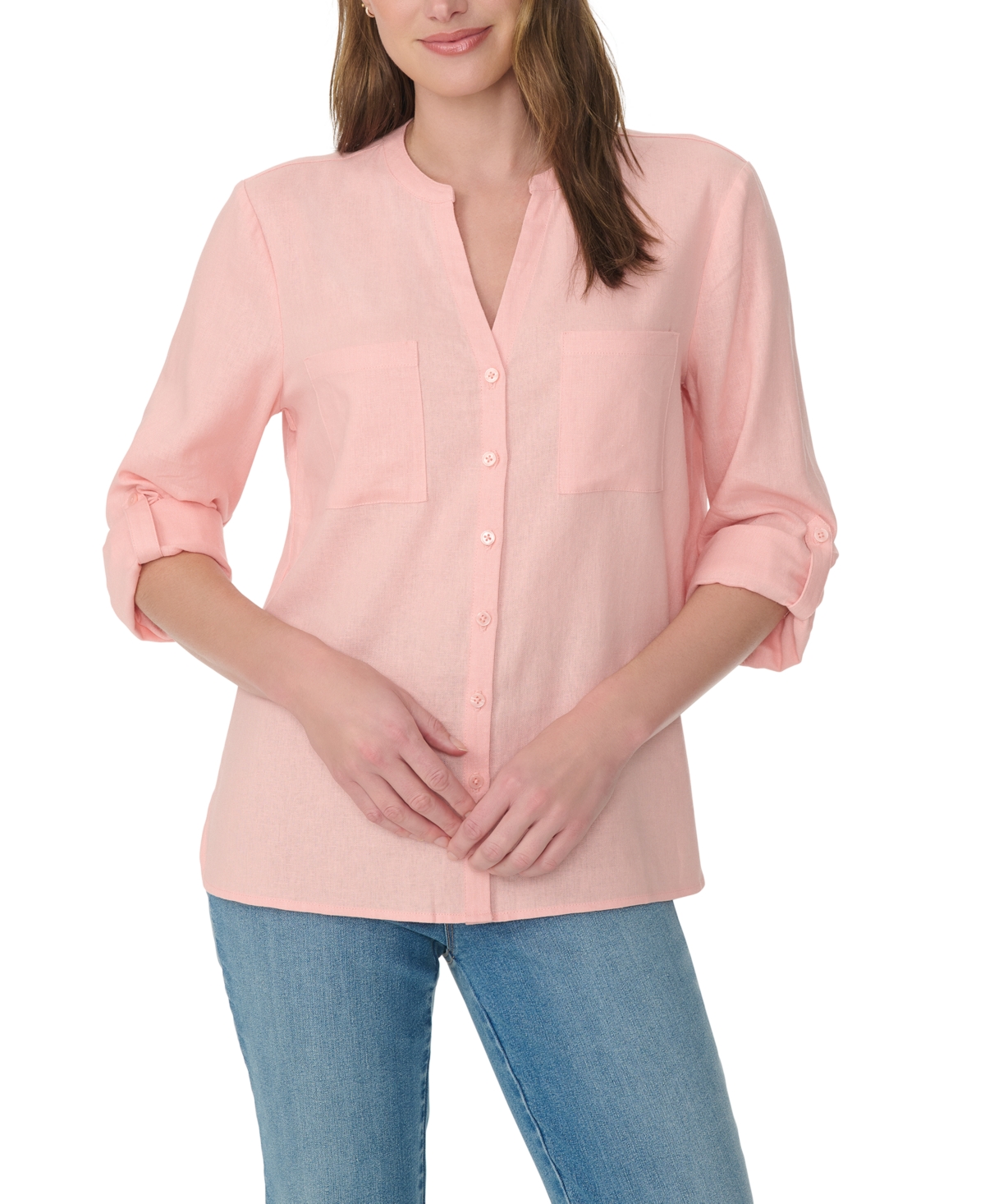 Click here for Gloria Vanderbilt Womens Sabina Band Collar Top -... prices