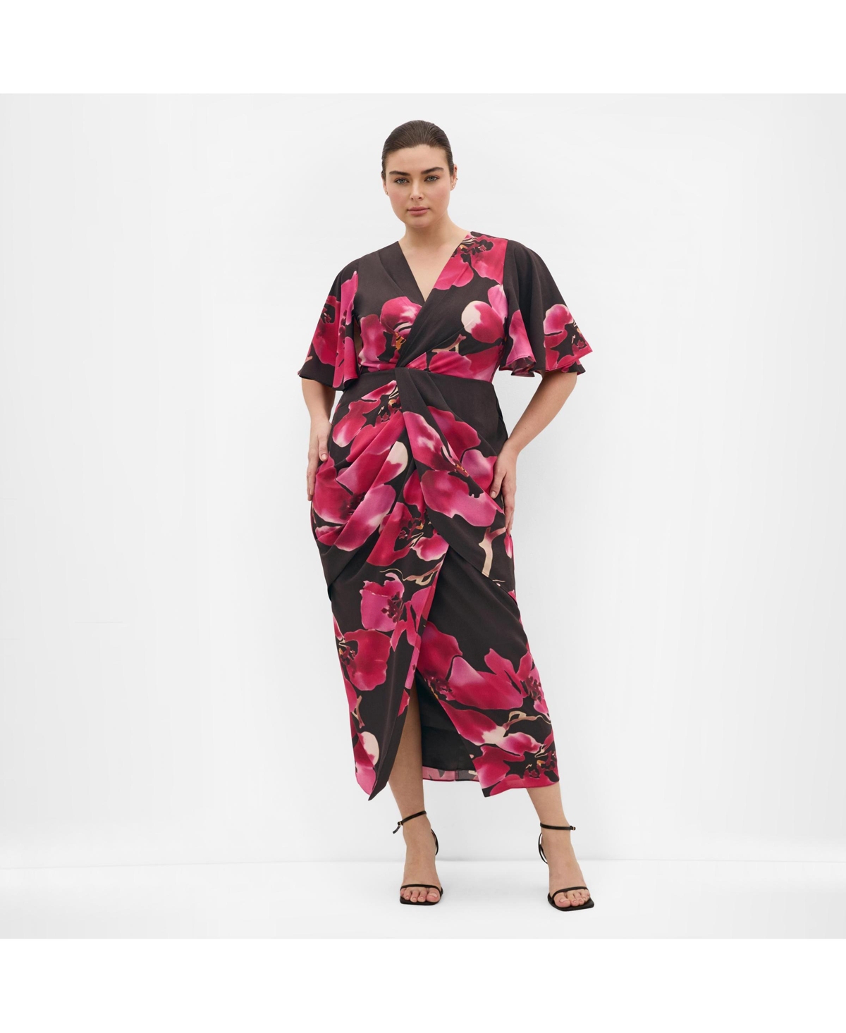 Click here for City Chic Womens Braelynn Print Maxi Dress - Choc... prices