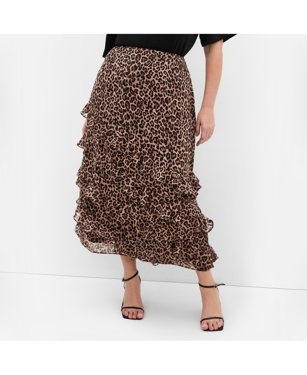 Click here for City Chic Womens Skai Leopard Print Maxi Skirt - L... prices