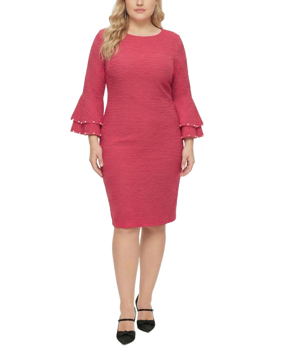 Click here for Ny Collection Plus Size Long Sleeve Dress with Bel... prices