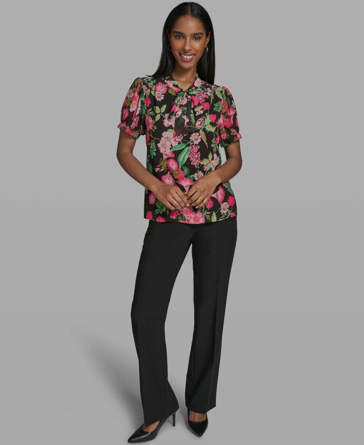 Click here for Karl Lagerfeld Paris Womens V-Neck Woven Blouse -... prices