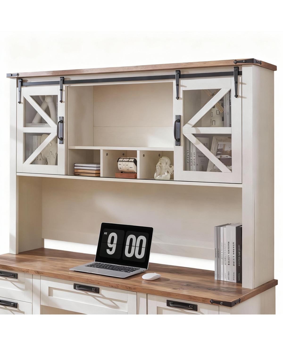 Click here for Yigii Farmhouse Shelves with Sliding Barn Door and... prices