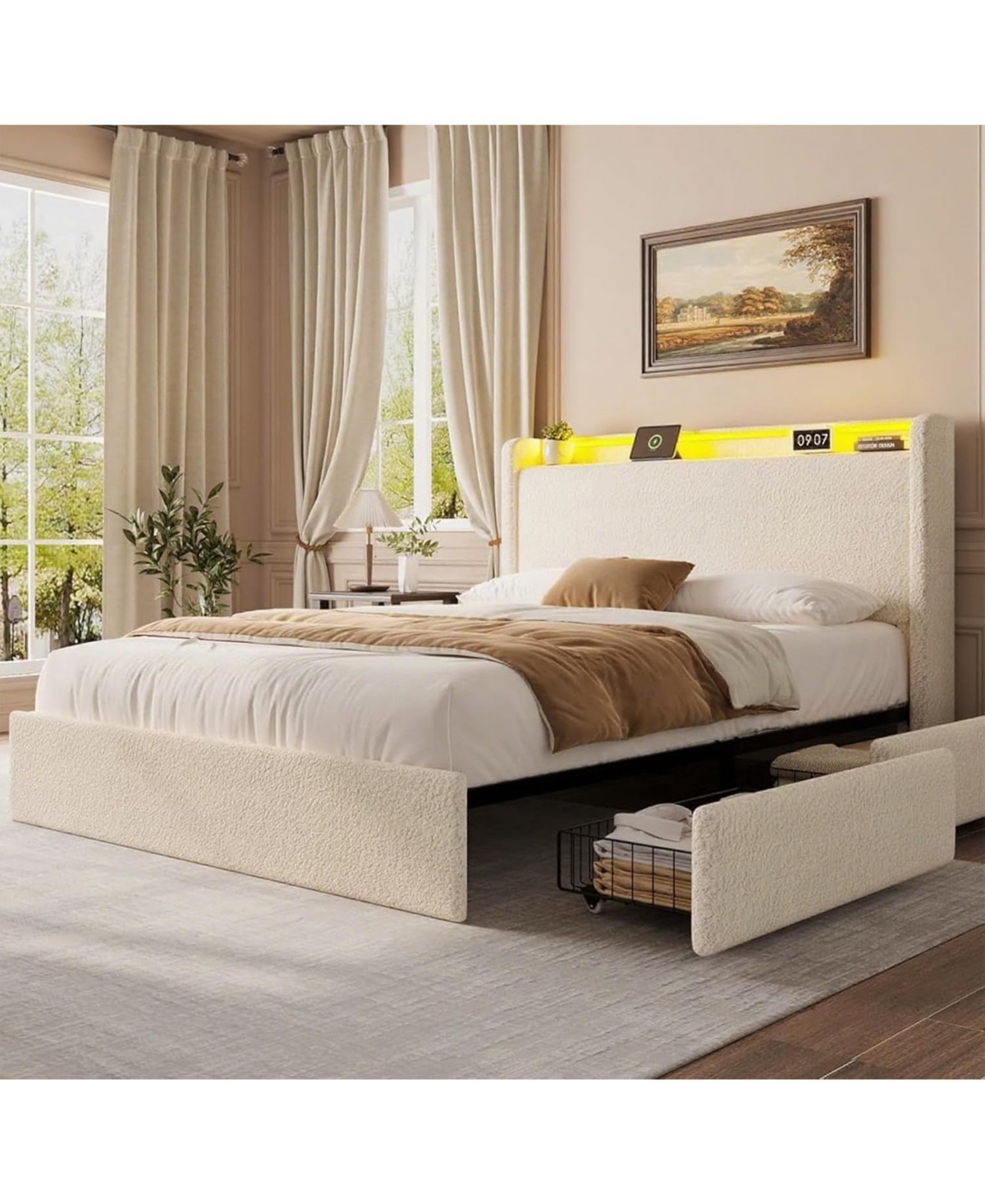 Click here for gaomon Bed Frame with 4 Storage Drawers & Storage... prices