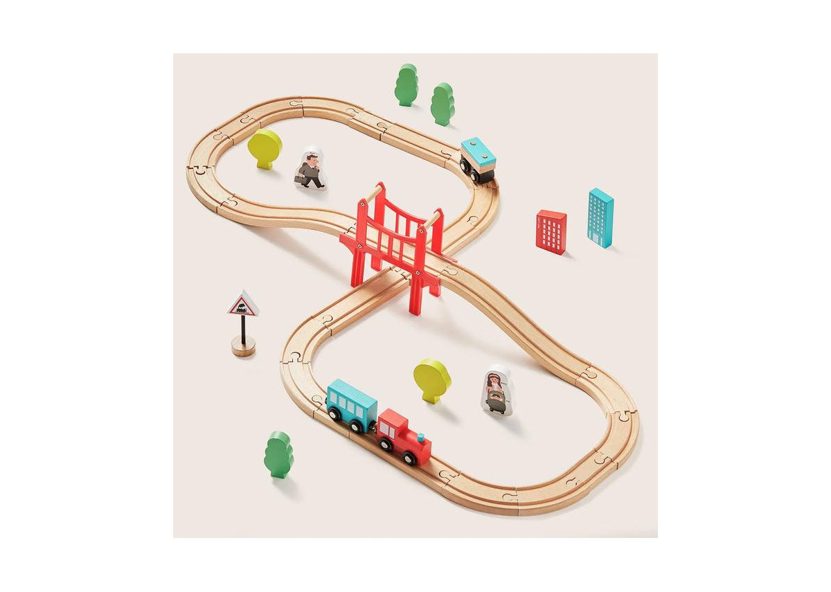 Click here for Tiny Land Wooden Train Set for Children 39 Pcs prices