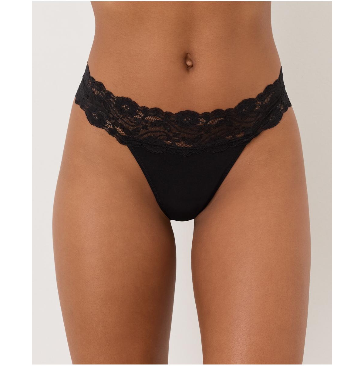 Click here for Pact Womens Lace Waist Thong 3-Pack - Black prices