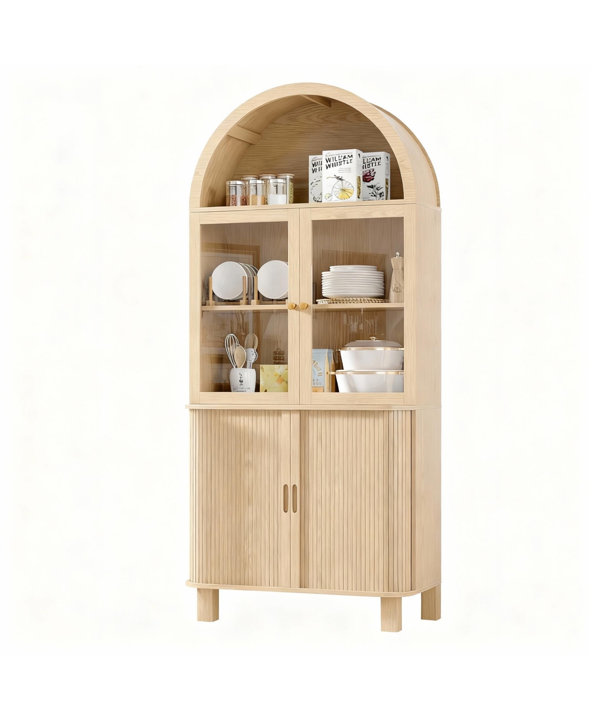 Click here for Yigii Arched Kitchen Pantry Cabinet with Adjustabl... prices