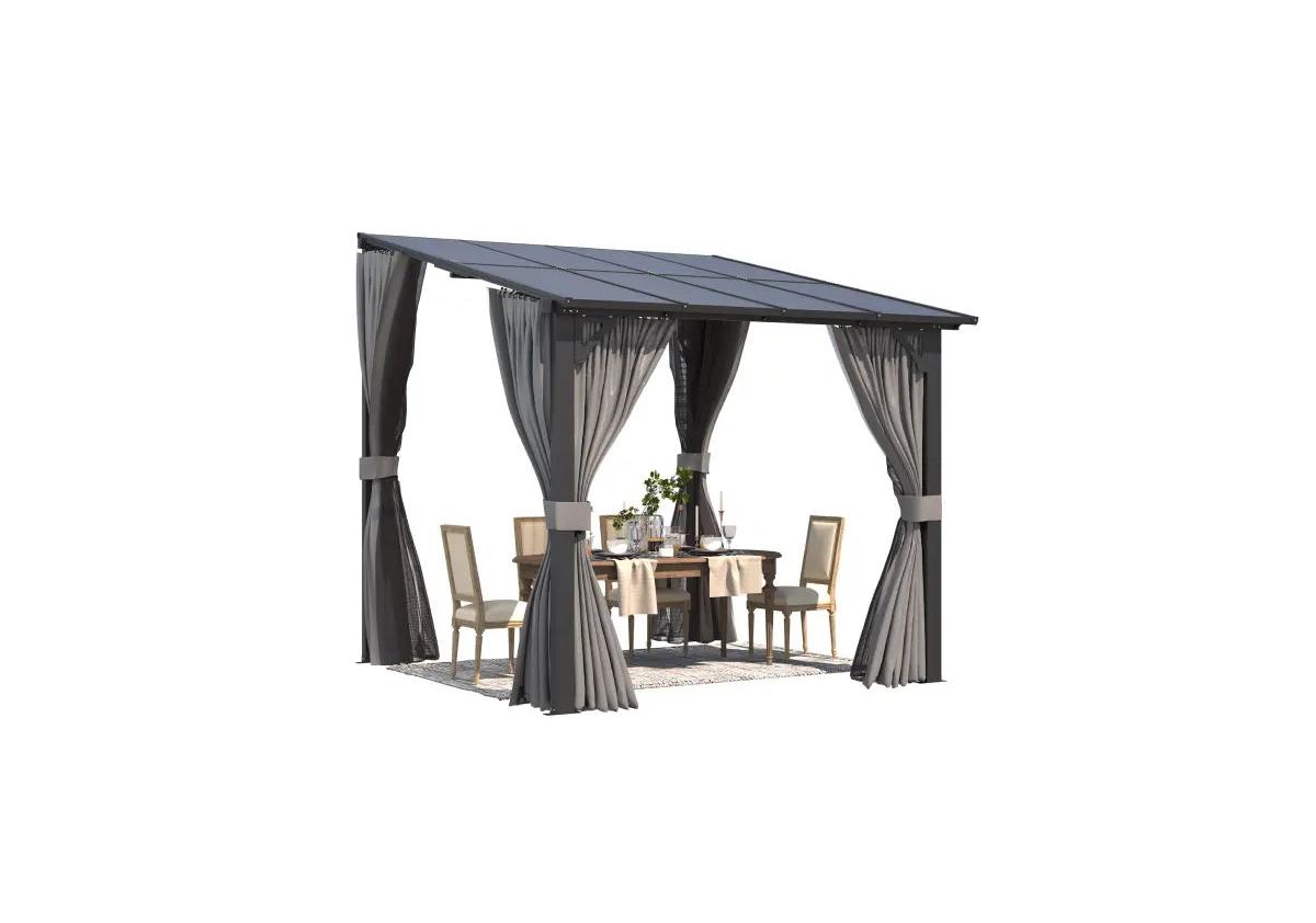 Click here for Aecojoy 8x8 Wall Gazebo with Curtains and Mosquito... prices