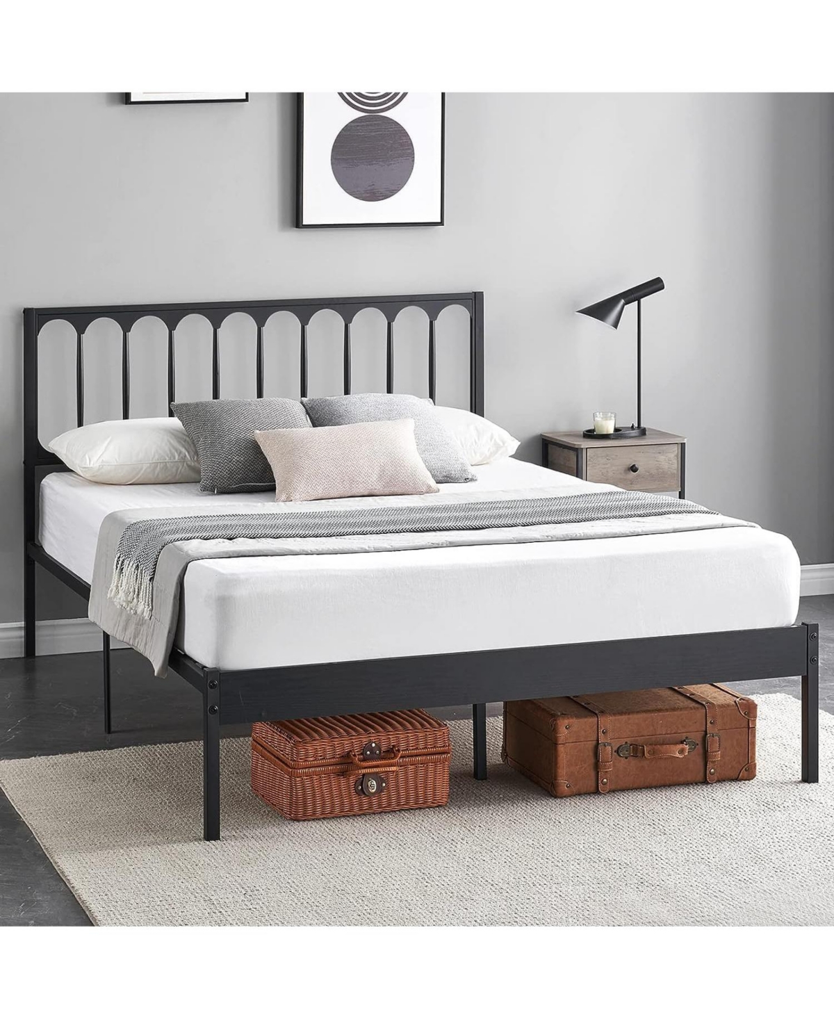 Click here for gaomon Queen Metal Bed Frame with Wave Headboard &... prices