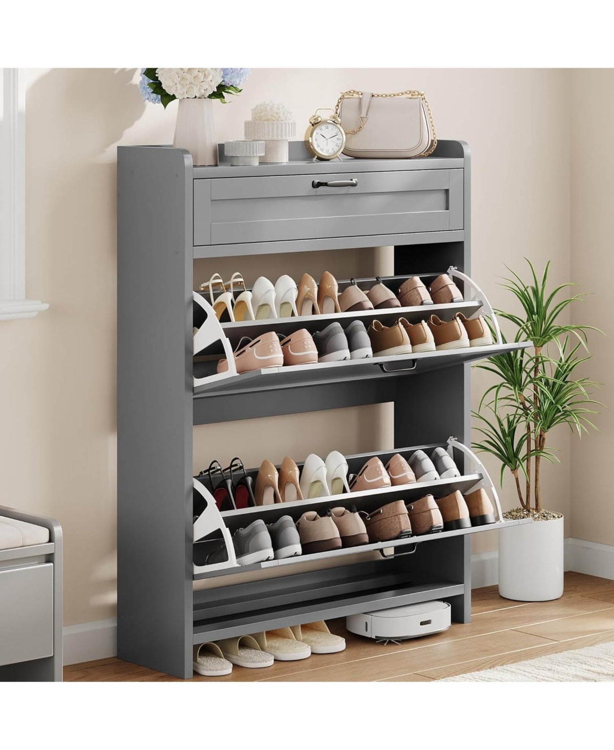Click here for gaomon Shoe Cabinet with 2 Flip Drawers & 1 Top Dr... prices