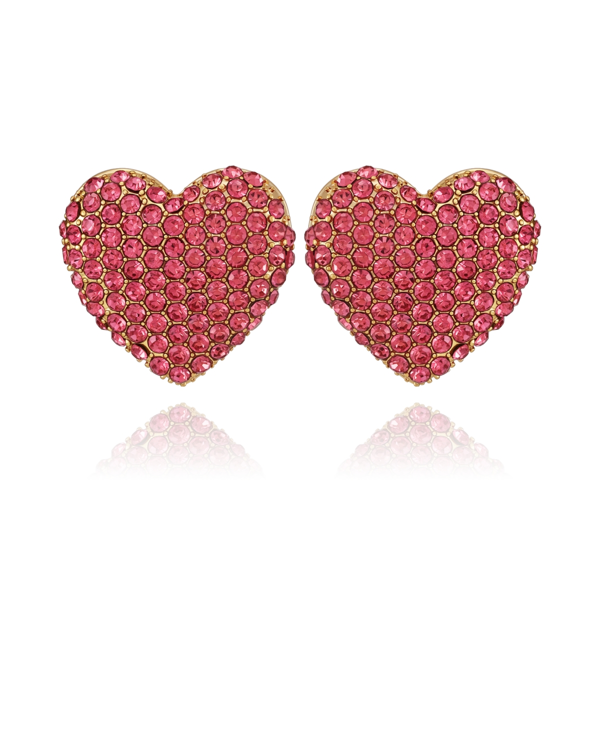 Click here for Guess Glass Stone Heart Stud Earrings - Red prices