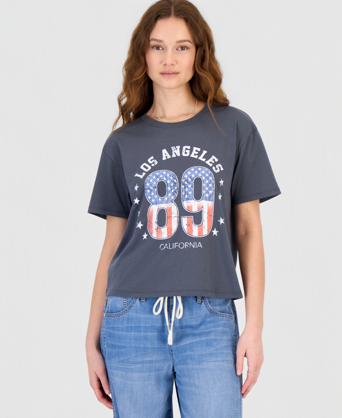 Click here for Rebellious One Juniors Los Angeles 89 Graphic Prin... prices