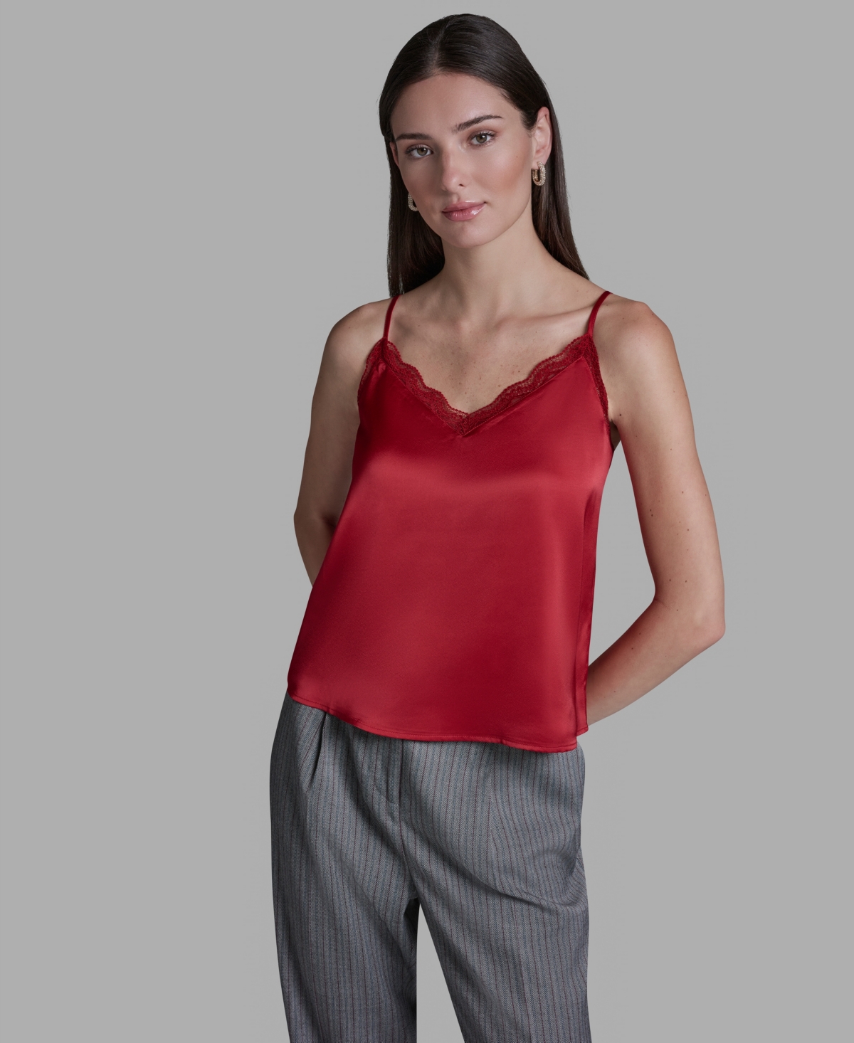 Click here for Bcbg Womens Lace Sleeveless V-Neck Cami Blouse - R... prices